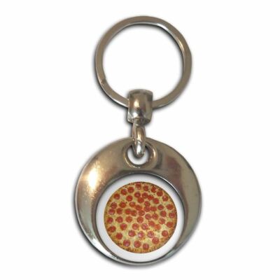 Pepperoni Pizza Round Metal Key Ring (37mm x 37mm) | eBay