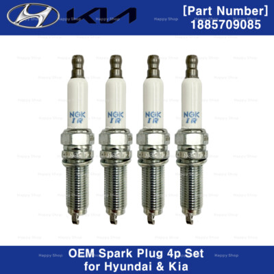 Genuine OEM Spark Plug 4pcs Set 1885709085 for Hyundai Genesis G70 Kia ...
