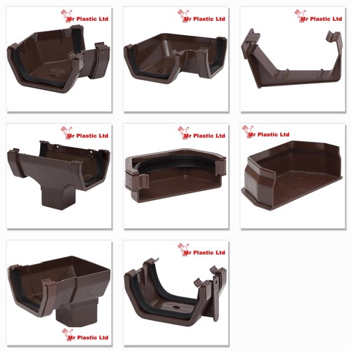 Polypipe 112mm Square Line Rain Water Gutter fittings in Brown | eBay UK