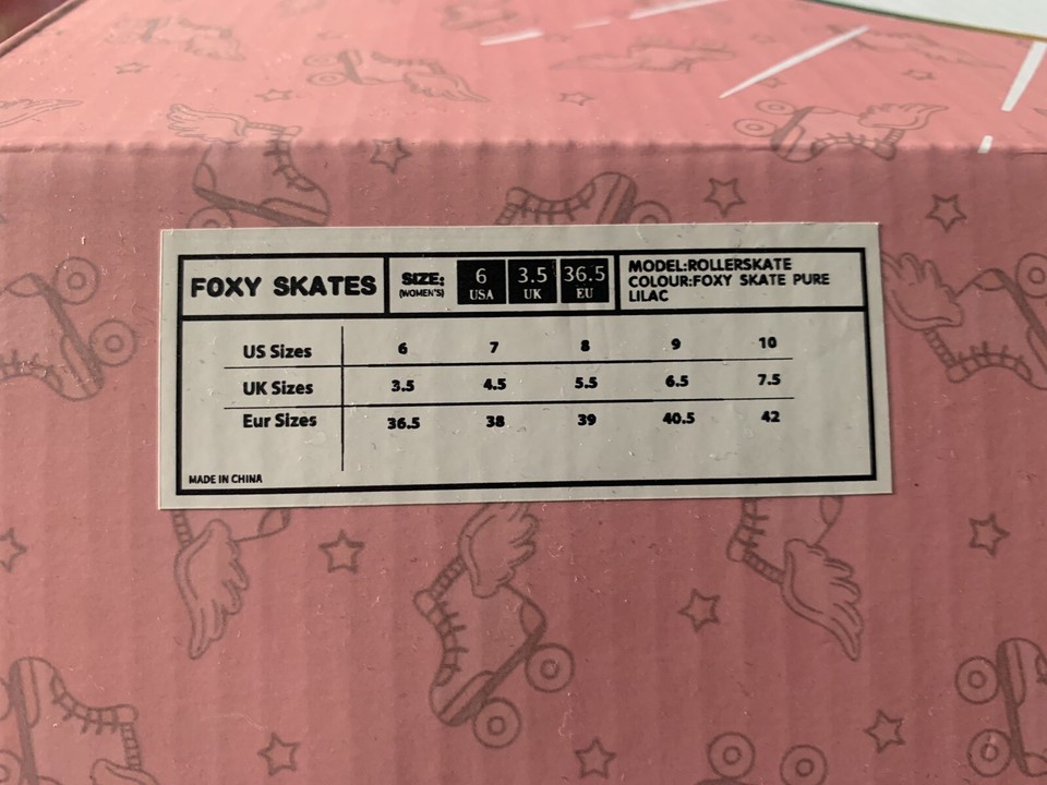 Foxy Skates Rollerskates Size 6 Color Pure Lilac | eBay