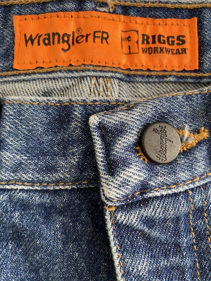 Wrangler FR Riggs Workwear HRC2 Men’s Dark Blue Jeans Flame Resistance ...