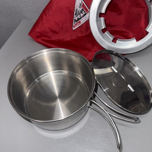 Coleman Camping Cooking Set Stainless Steel 6 Piece Nesting Pots Fry ...