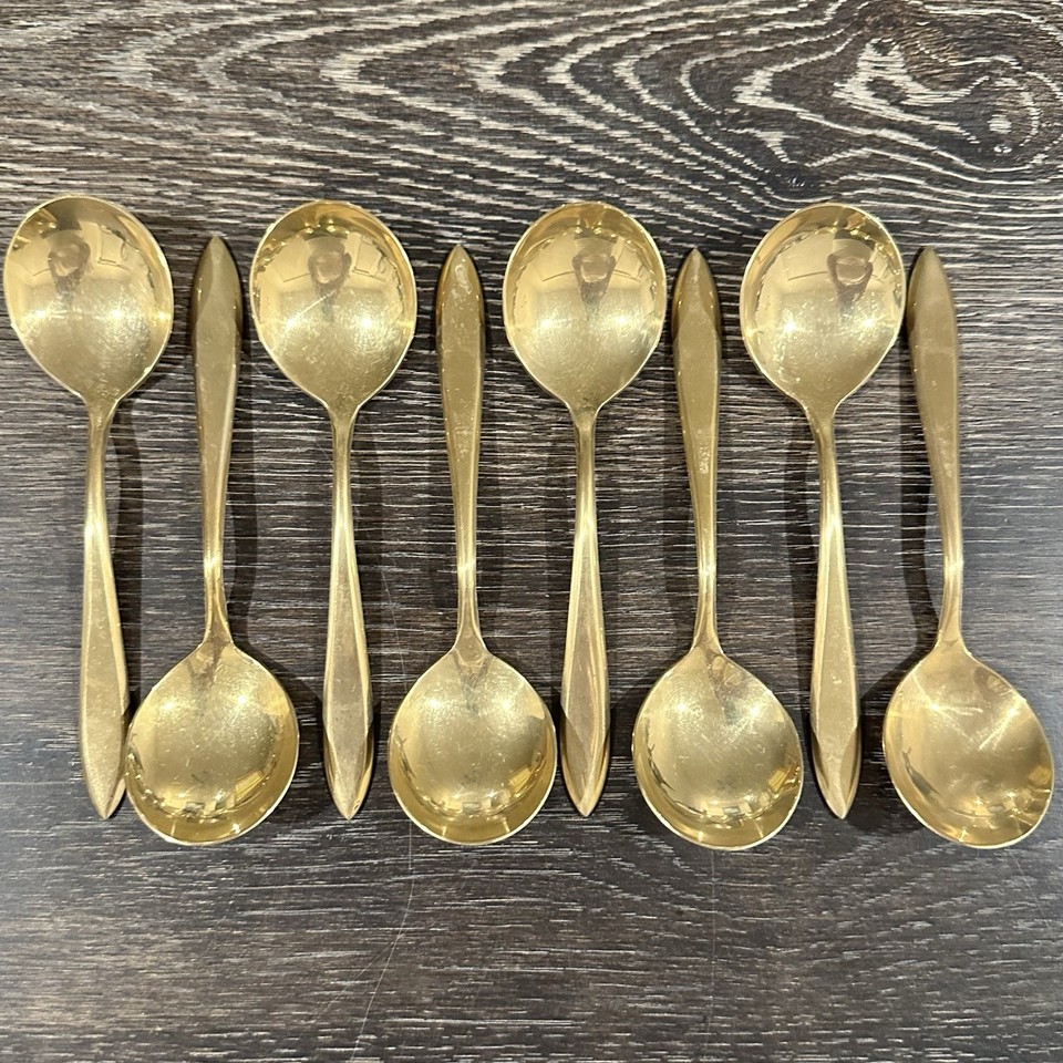 Vintage Dirilyte Dirigold Gold Tone Regal Flatware 87 Piece Set + Box ...
