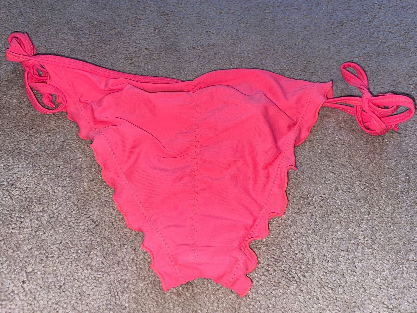 Pink Ruffly Heat String Bikini Tankini Bottom Size XS - Gem
