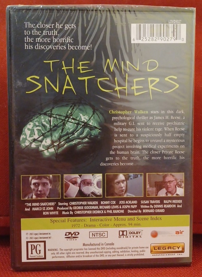 The Mind Snatchers NEW DVD Joss Ackland Christopher Walken Ronny Cox | eBay