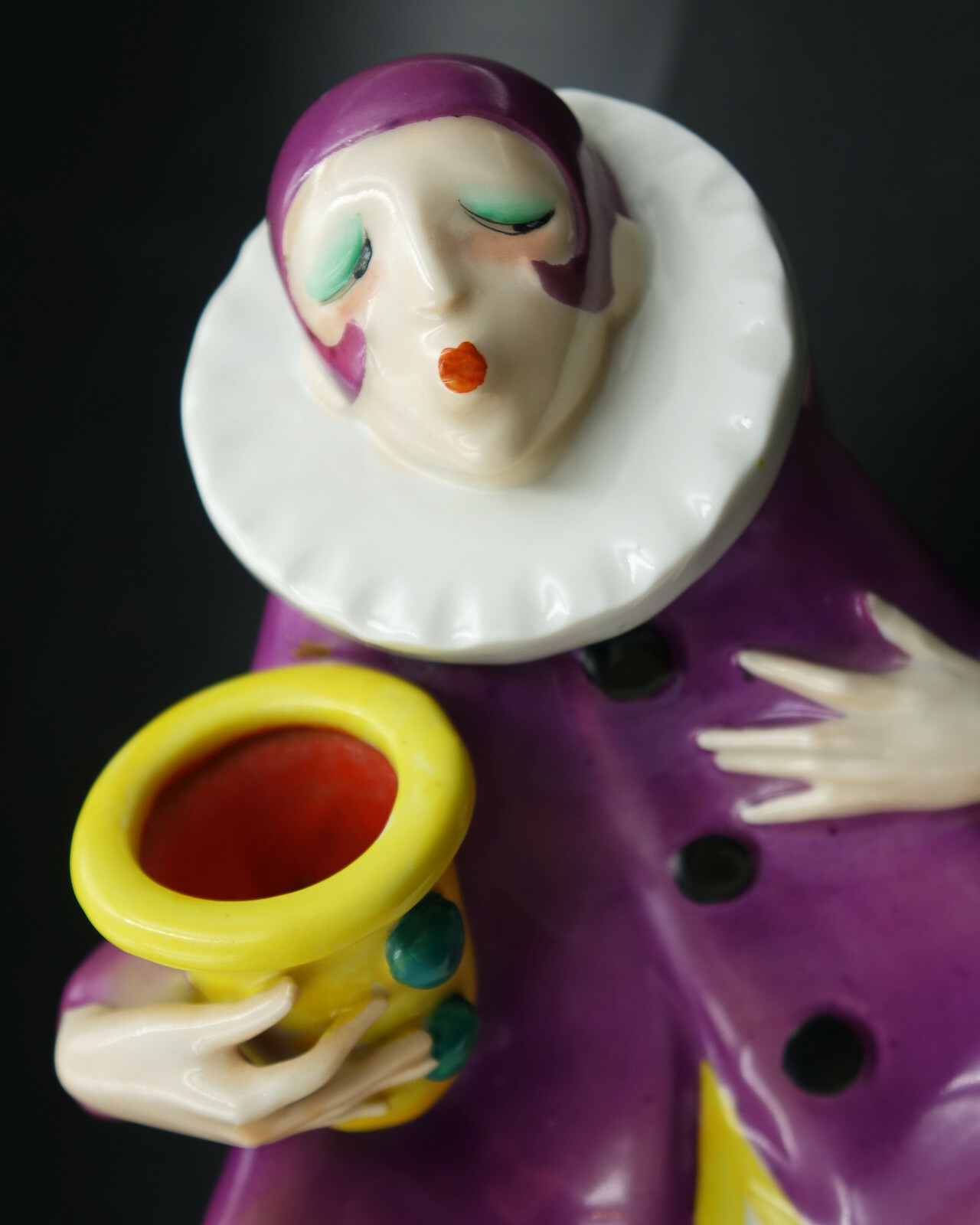 Germany Art Deco Goebel Porcelain Pierrot Figural Inkwell with Tray, ca ...