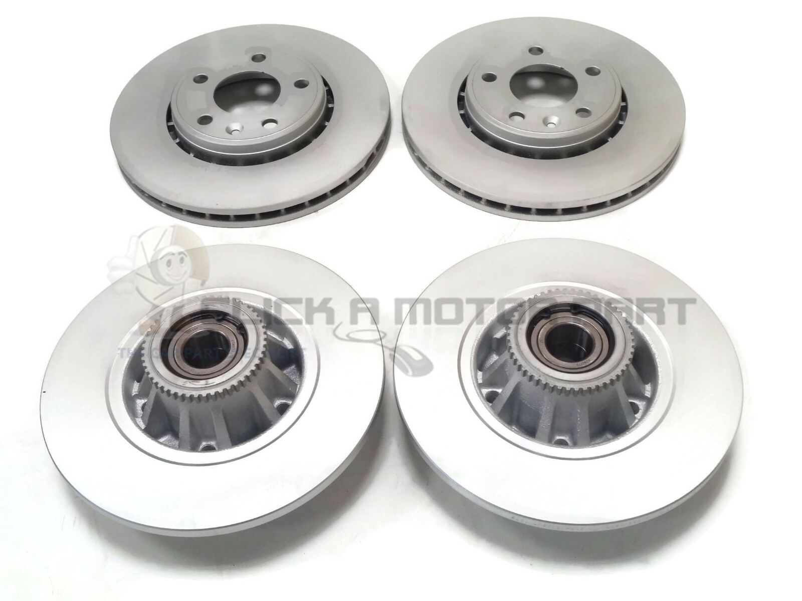 RENAULT TRAFIC FRONT & REAR BRAKE DISCS ABS RINGS FITTED WHEEL BEARINGS ...