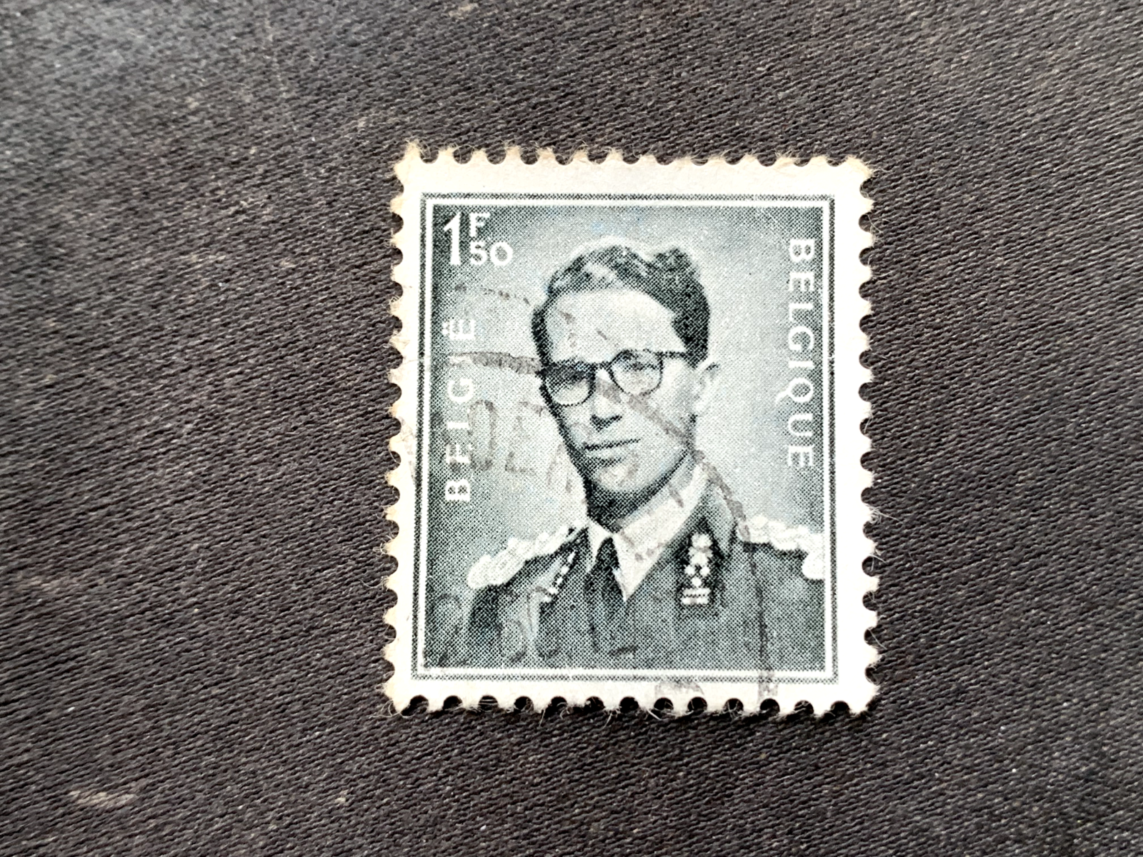 BELGIUM 1953 KING BAUDOUIN 1.50F GREYISH GREEN - USED | eBay