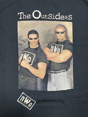 The Outsiders T-shirt L Scott Hall Kevin Nash Razor Ramon Diezel nWo ...