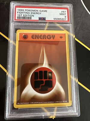 FIGHTING ENERGY 97/102 1ST EDITION SHADOWLESS BASE SET 1999 POKEMON PSA ...