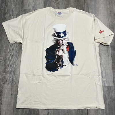 Vintage 2004 Alex Ross Uncle Sam Middle Finger Graphitti Tee - Size XL ...