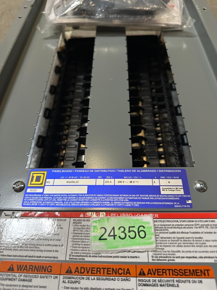 Square D NQ430L2C Panelboard Interior 225 Amp 30 Circuit 240 Vac 3 ...