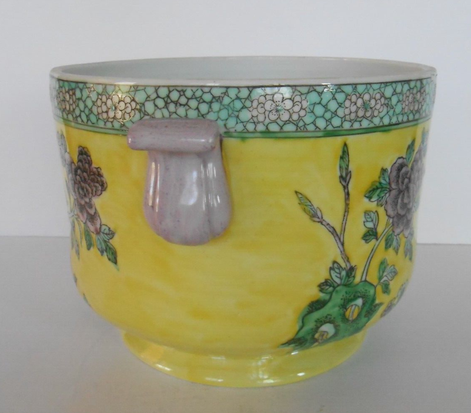 Vintage Cache Pot Planter Pot Japanese Porcelainware Decorated in Hong ...