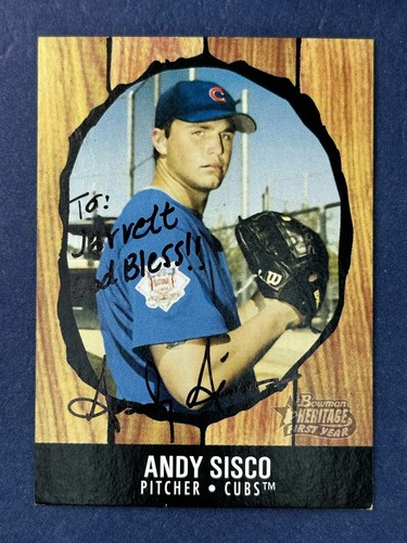 Andy Sisco Autograph Signed 2003 Bowman Heritage Chicago Cubs | eBay
