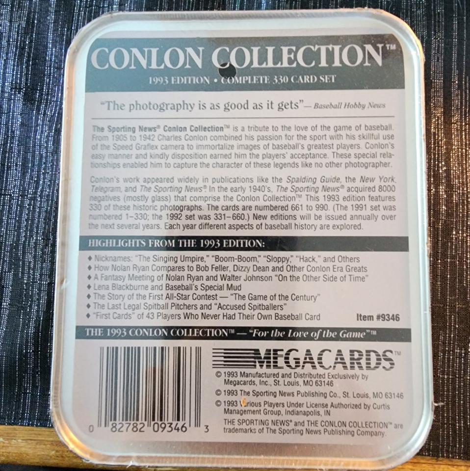 Conlon Collection 1993 Edition Complete Baseball Card Set in Tin | eBay