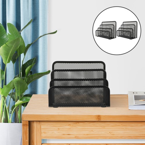 2 Pcs Office Storage Rack for File Folders Desk Tiered Organizer | eBay UK