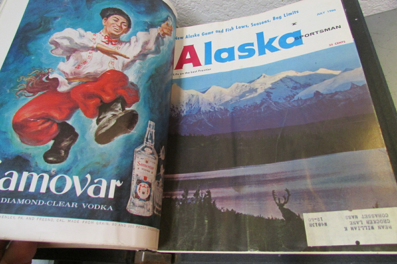 vintage 1960 Alaska Sportsman magazine Hardbound set of 12 Months ...