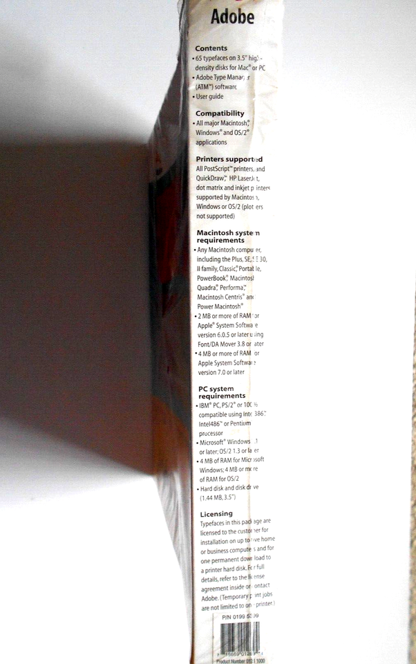 Adobe Type Basics - Type Manager Software for Macintosh on 3.5 Floppy ...