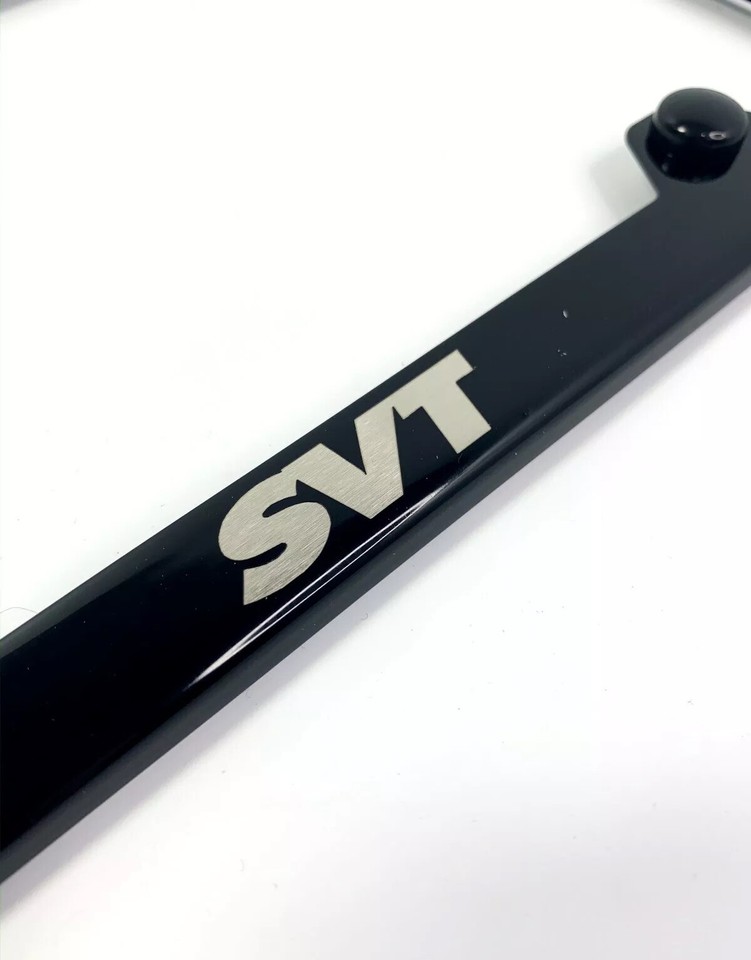 Au-tomotive Gold Ford SVT Black License Plate Frame (Etched Wide Design ...