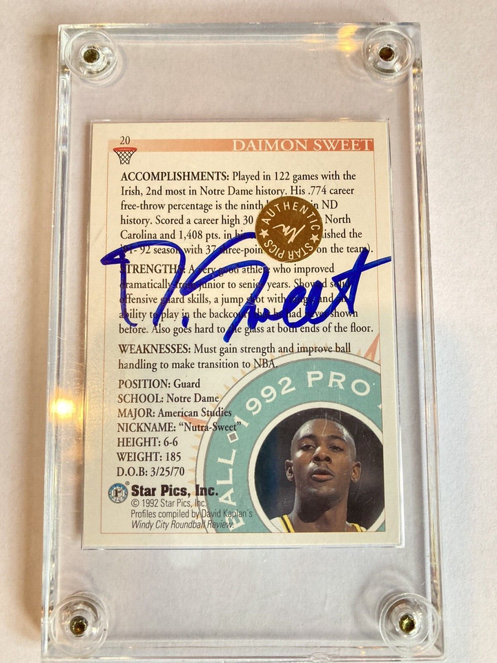 1992 Daimon Sweet - Pro Prospects - Basketball | eBay