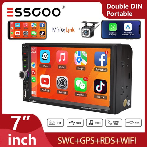 7" Carplay Android Auto Car Stereo Radio USB Wireless Bluetooth ...