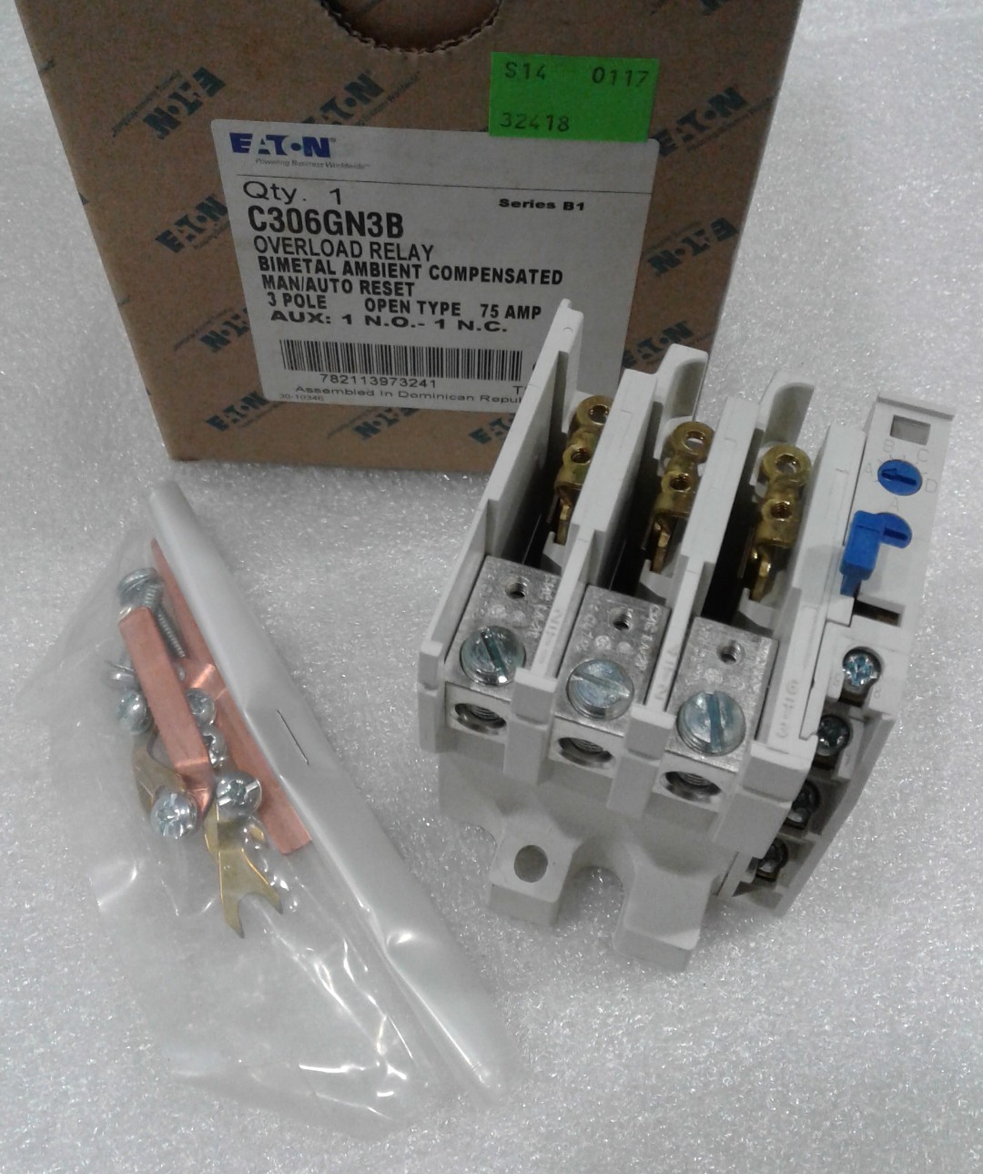 C306GN3B Eaton Overload Relay 3 Pole 75 Amp NEW | eBay