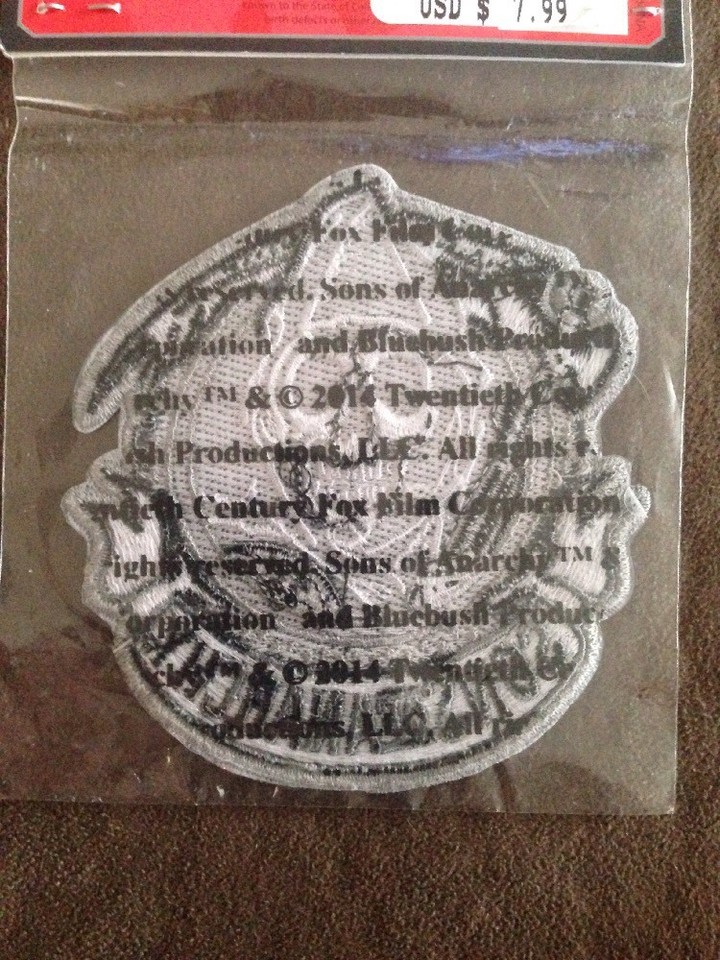 2014 Sons Of Anarchy S.O.A. Reaper Patch FX Channel S.O.A. Biker Samcro ...