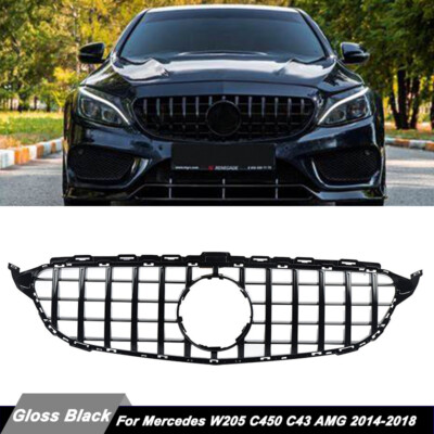 For Mercedes W205 C300 C450 C43 AMG 2014-2018 GTR Style Front Grille ...