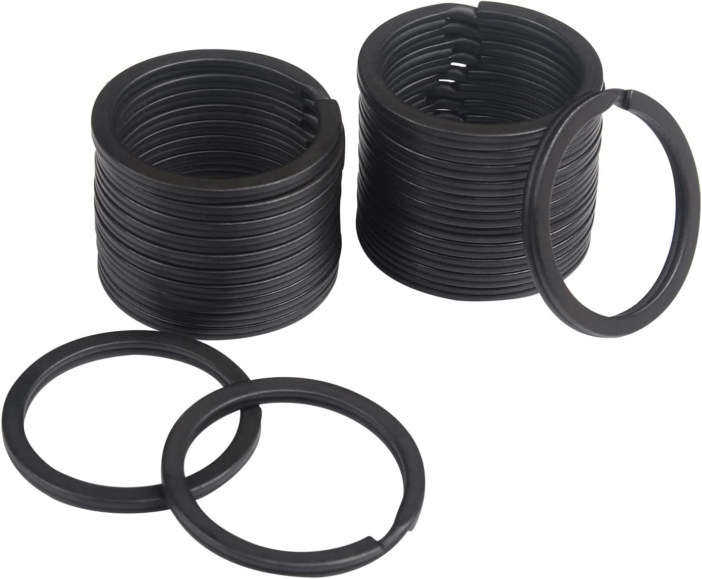 20 Pack Key Ring Keychain 1-1/5 Inch 30Mm Diameter Metal Flat Split Key ...