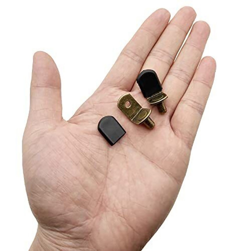 40x Bronze Shelf Pins L-Shaped Clips 1/4 Inch Shelf Support Pegs For ...