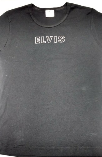 Vintage Elvis Presley "ELVIS" Rhinestone Junior's Style Licensed T ...