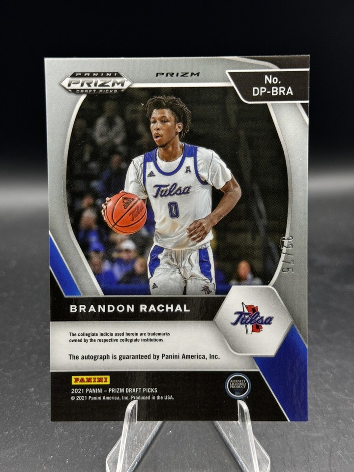 2021 Prizm Brandon Rachal Rookie Draft Picks Auto Blue Cracked Ice ...