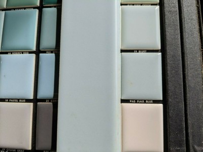 2 pcs American Olean Bullnose Tile Cap S4269 2"x6" Flax Blue color #63 ...