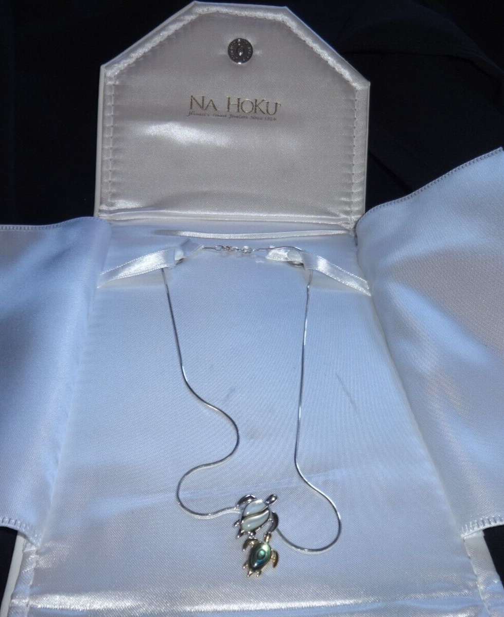 Na Hoku Hawaii Sterling & 14k Gold Abalone Pearl Sea Turtle Pendant ...