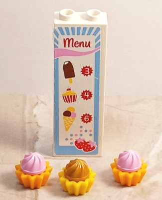 New LEGO Cupcake Sweets collection Lot of 3 Treat Frosted Candy Menu ...