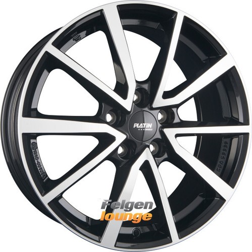 4x PLATIN P 95 Diamant Schwarz Frontpoliert 7x17 ET40 5x112 ...