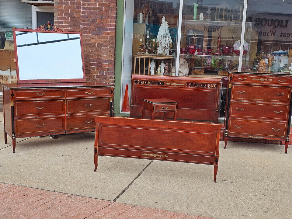 Mahogany Vintage Neoclassical Empire style Bedroom Set by Rway Dresser ...