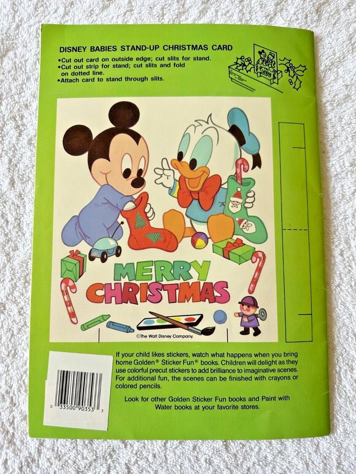 Vintage Disney Babies Christmas Sticker Fun Coloring Book 1985 New | eBay