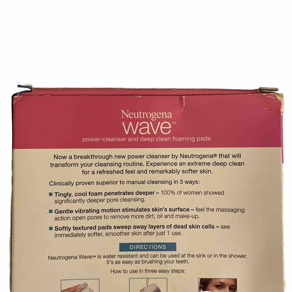 Neutrogena Wave Power-Cleanser Deep Clean Foaming Pads Rare Hard To ...