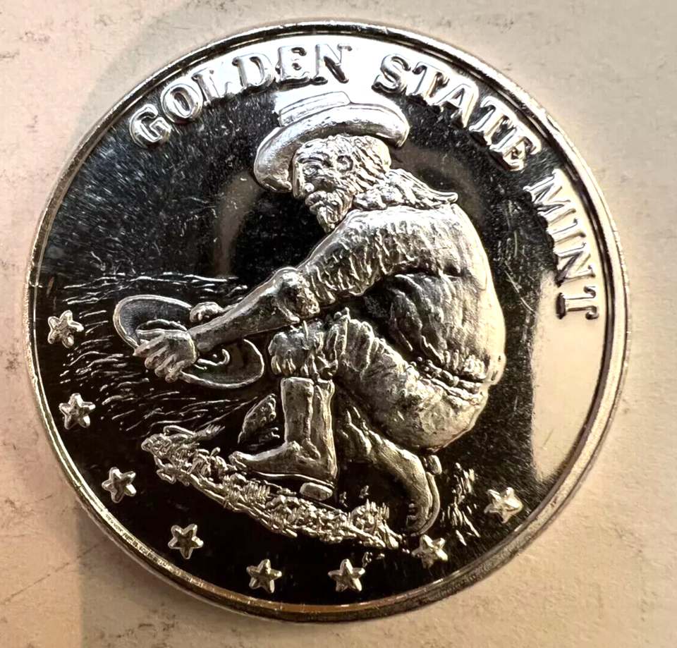 1 Troy Oz. .999 Fine Silver ~ Golden State Mint Prospector /Scales ...