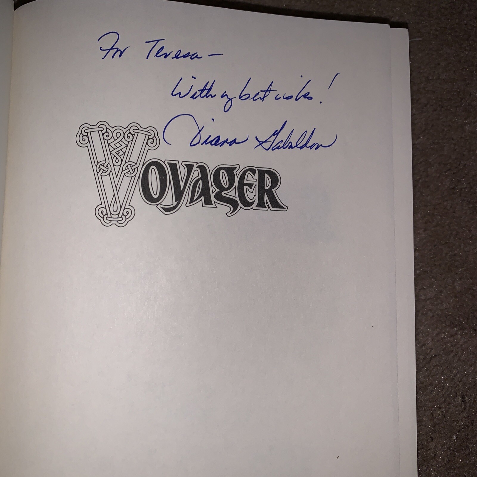 Voyager Diana Gabaldon SIGNED HCDJ 1st/4th Printing 1993 Outlander ...