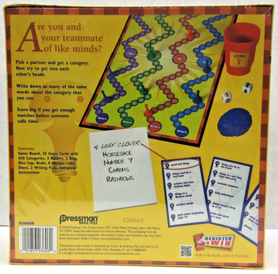 Like Minds Board Game-Pressman-Outrageous Game For Players Who Think ...