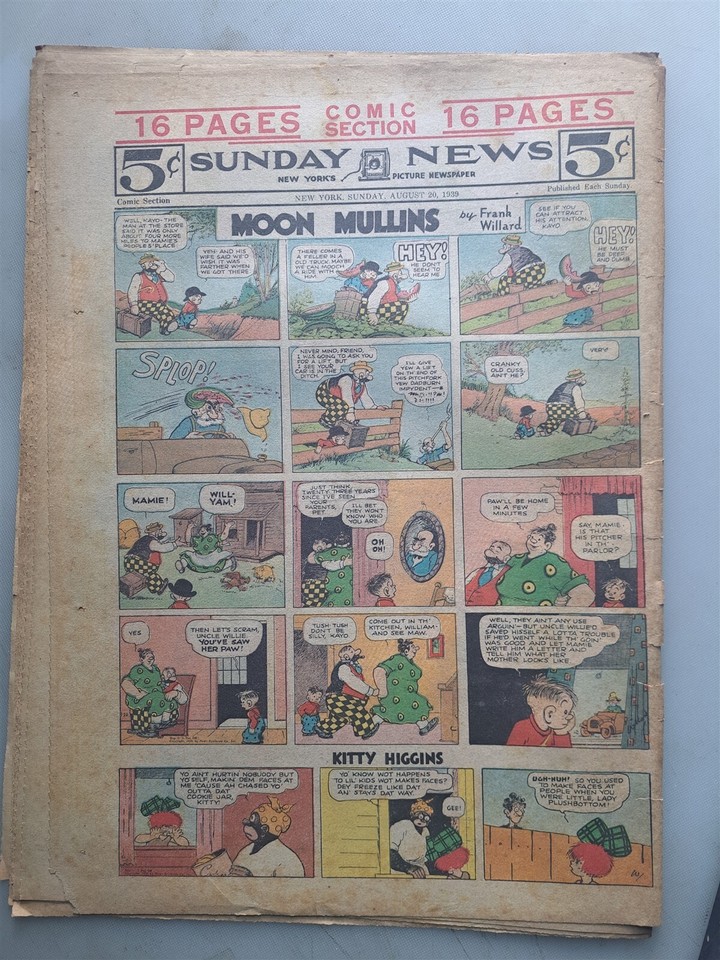 New York Sunday News Sunday COMICS Section 16 Pages Complete August 20 ...