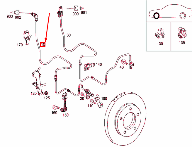 MERCEDES BENZ S W221 ABS-Geschwindigkeitssensor vorne A2219057400 NEUES ...