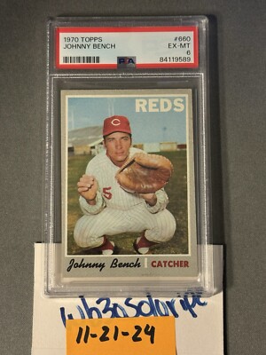 1970 Topps Baseball Johnny Bench #660 Cincinnati Reds PSA 6 EX-MT | eBay