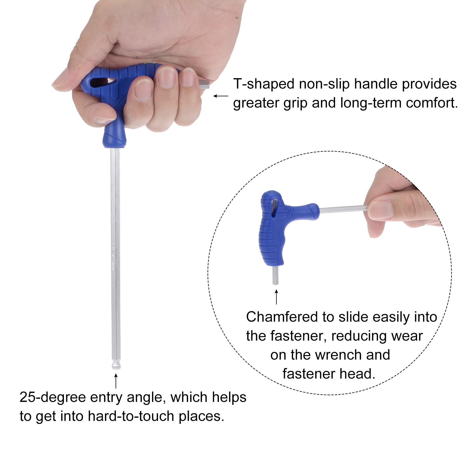 4pcs 4mm Ball End Hex Key T-Handle Wrench Spanner Metric CR-V Steel | eBay