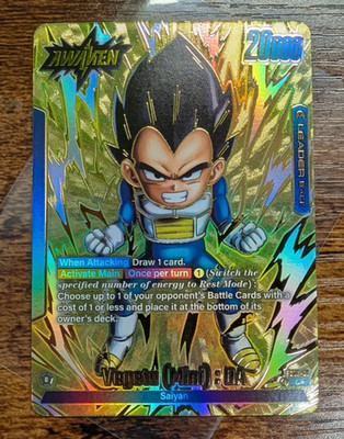Vegeta Mini DA FS07-01 Gold Leader Tournament Promo Dragon Ball Card ...