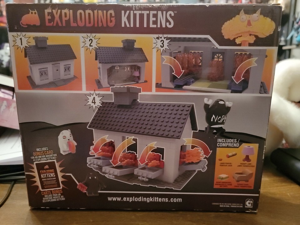 Exploding Kittens Exploding House Construction Building Block Set ...