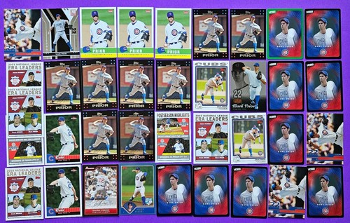Lot of 37 Mark Prior Baseball Cards With Parallels Chicago Cubs 2000s ...