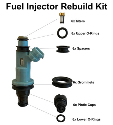 6 Fuel Injector Rebuild Kits 23250-46090 for 98-05 Lexus Toyota 3.0 | eBay